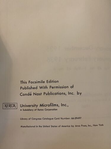 Vanity Fair Facsimile 7 Volumes University Microfilms International ...